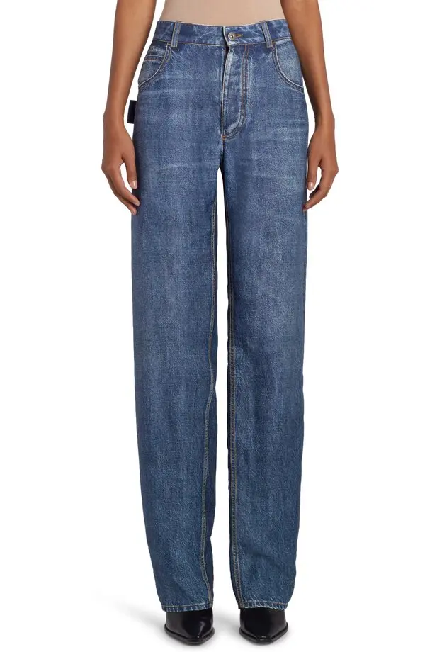 デニム・ジーパン Bottega Veneta Straight-Leg Denim Jeans BOTTEGA VENETA High-rise straight-leg jeans | NET-A-PORTER